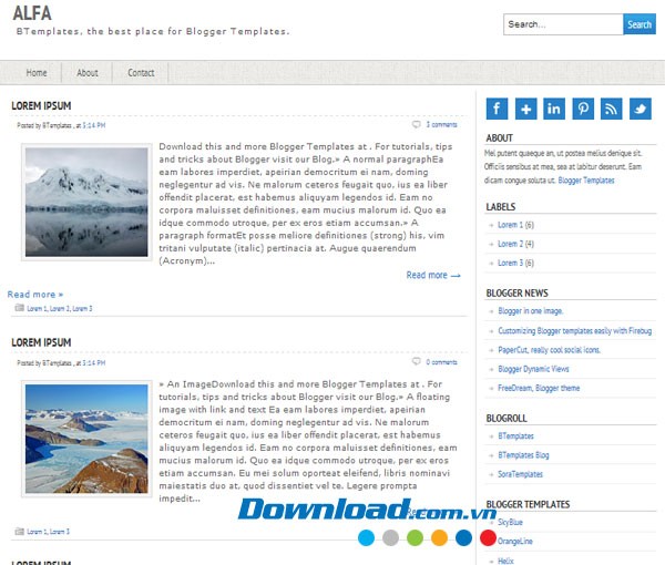 Alfa - Free Blog Template for Bloggers