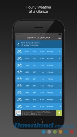 Bicycle Weather - Ứng dụng dự báo thời tiết cho xe đạp iOS