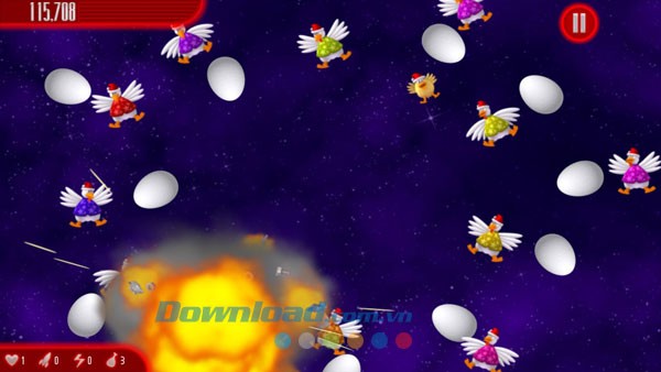 Chicken Invaders 4 Xmas iOS 1.16: Game Bắn Gà Giáng Sinh trên iPhone/iPad
