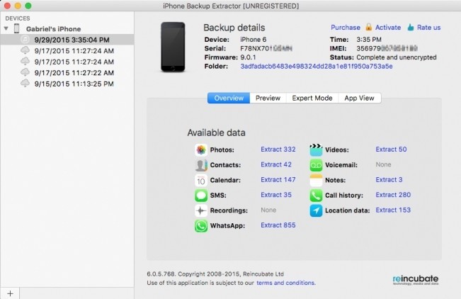 iPhone Backup Extractor 7.6.3.1347 - Khôi phục dữ liệu iPhone miễn phí