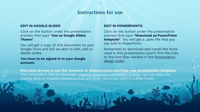 Mẫu PowerPoint Đại Dương Xanh - Slide Thuyết Trình Thế Giới Dưới Biển