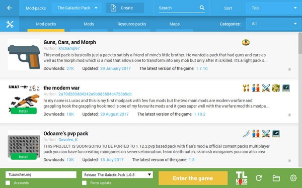 TLauncher 1.9.5.1: Minecraft Launcher, Mod & Skin