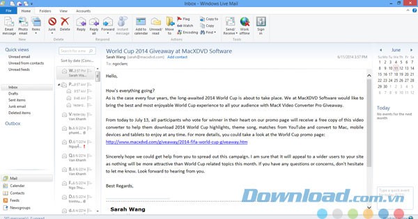 Windows Live Mail 16.4.3528.331: Ứng dụng email client cho Windows